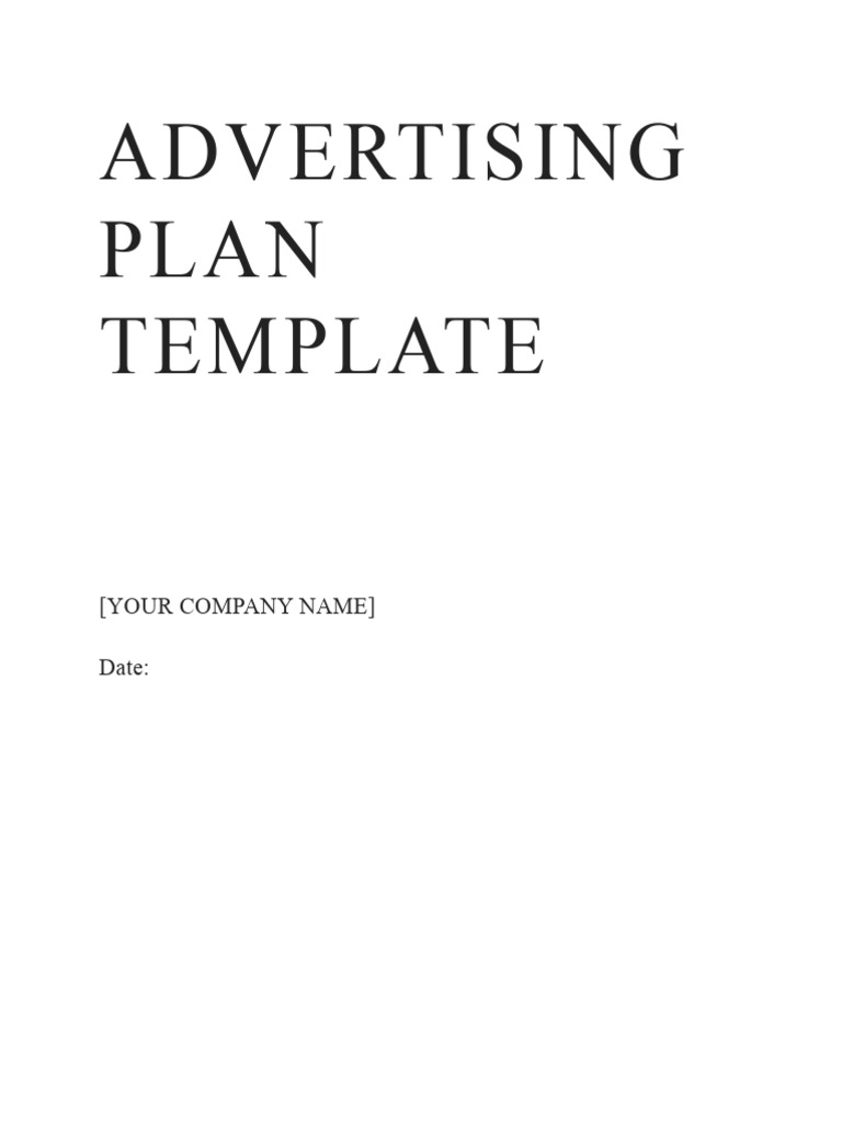 Advertising Plan Template | PDF | Advertising | Human Communication