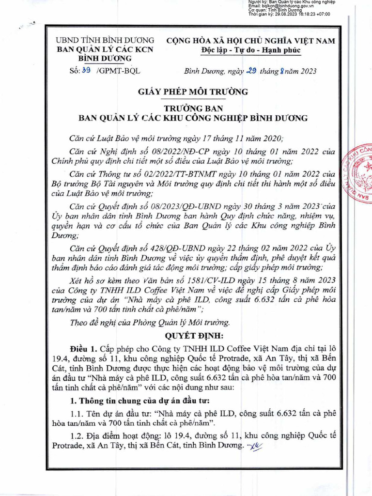 39 - GPMT - 29082023 - ILD Coffee Viet Nam - Signed | PDF