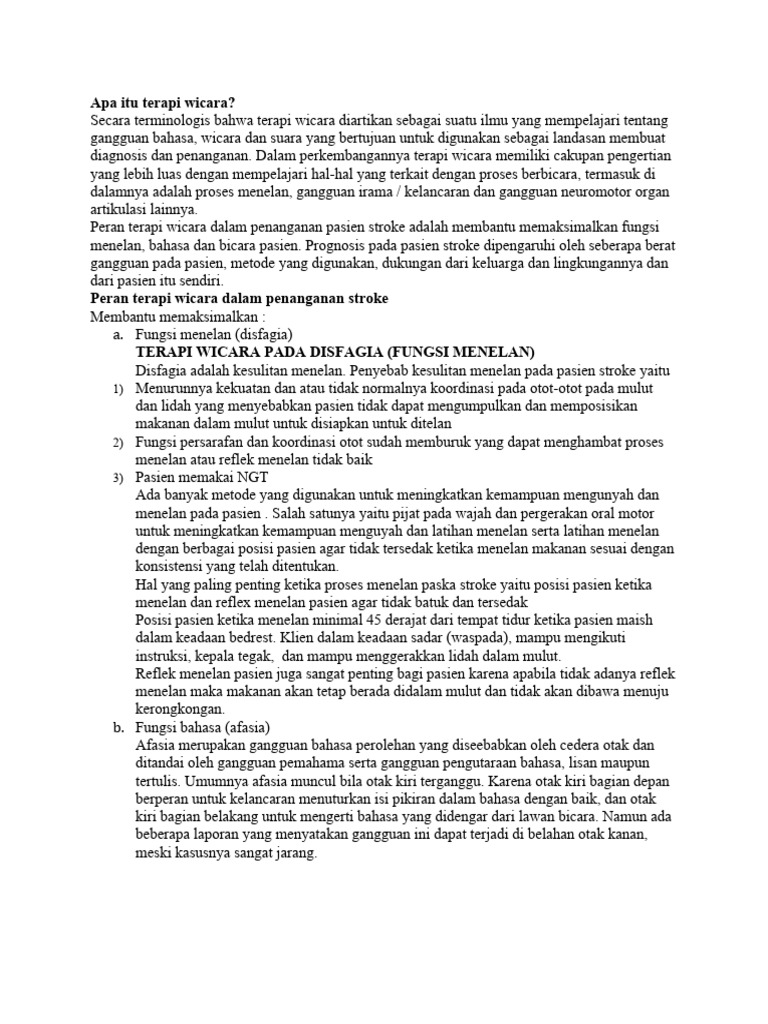 Apa Itu Terapi Wicara | PDF