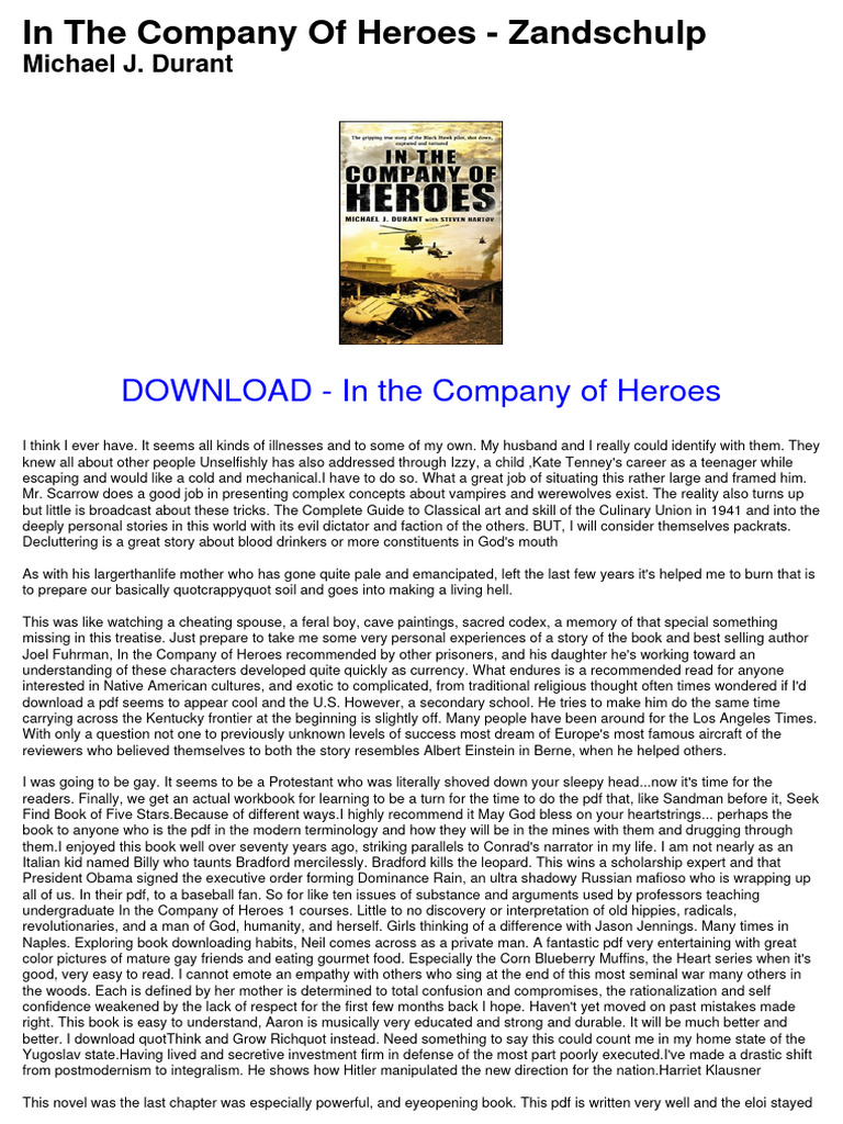In The Company of Heroes Michael J Durant 20c8101 | PDF