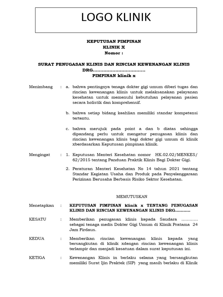 SPK RKK Dokter Gigi | PDF