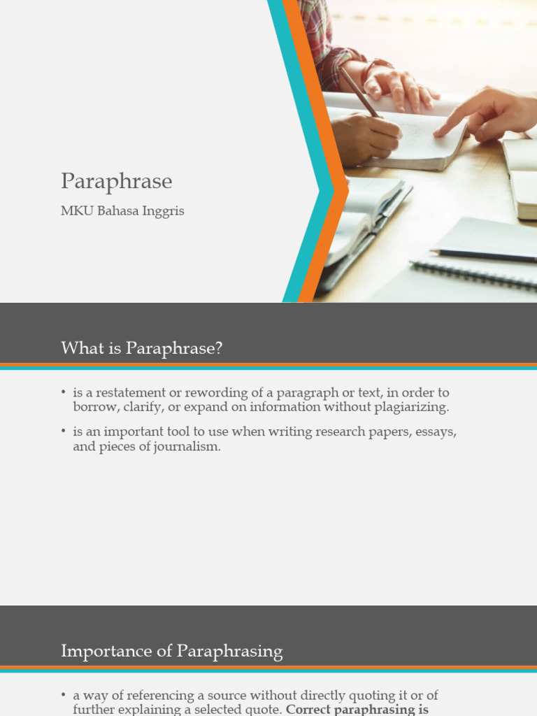 Paraphrase | PDF | Part Of Speech | Verb
