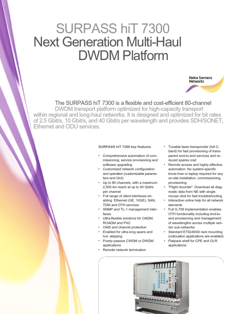 Hit 7300 | PDF | Wavelength Division Multiplexing | Computer Network