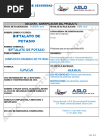 Ficha de Seguridad del Ftalato Ácido de Potasio | PDF | Agua ...
