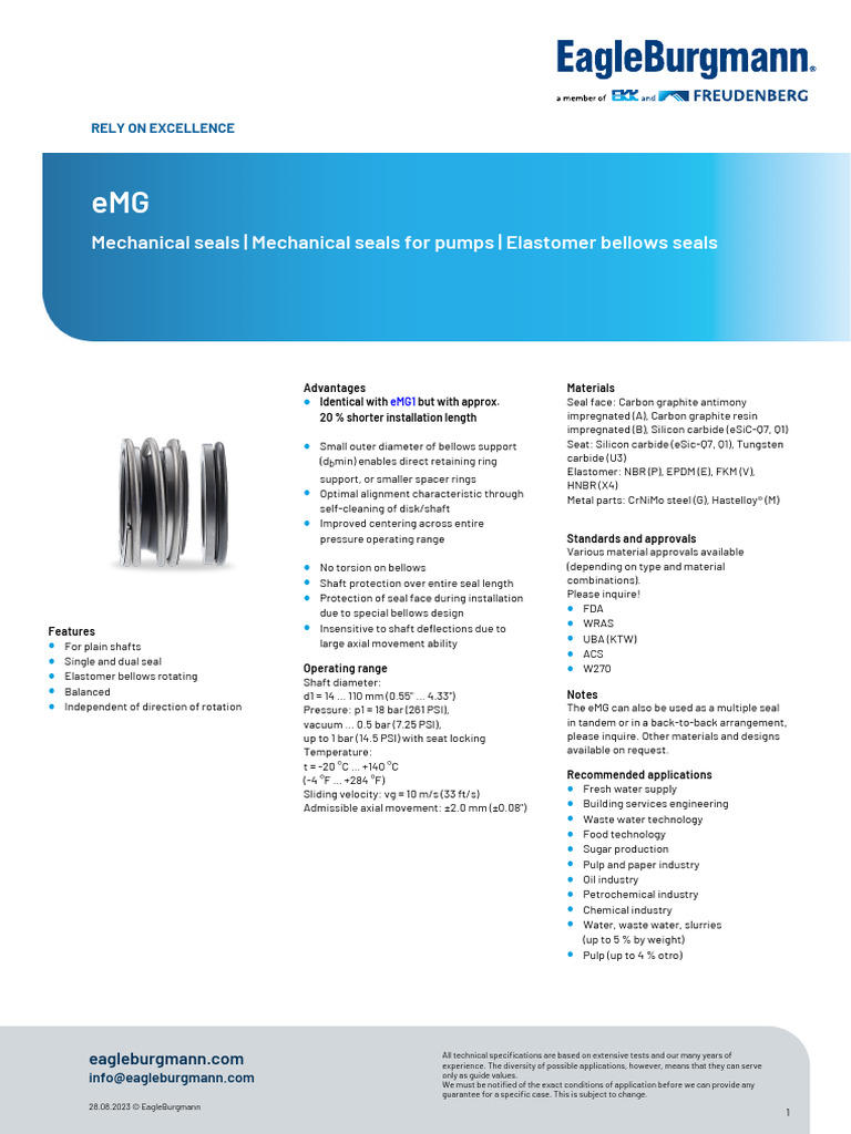 EagleBurgmann eMG EN | PDF | Pump | Water