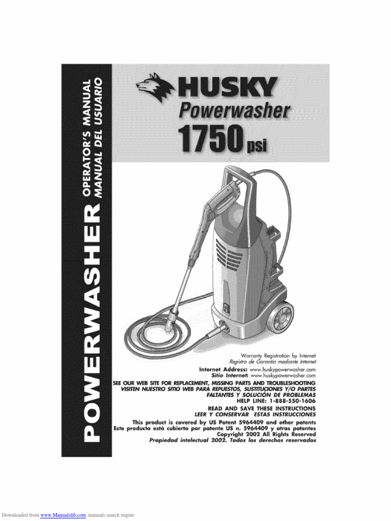 HUSKY PowerWasher 1750psi Operator's Manual | PDF | Electricidad ...