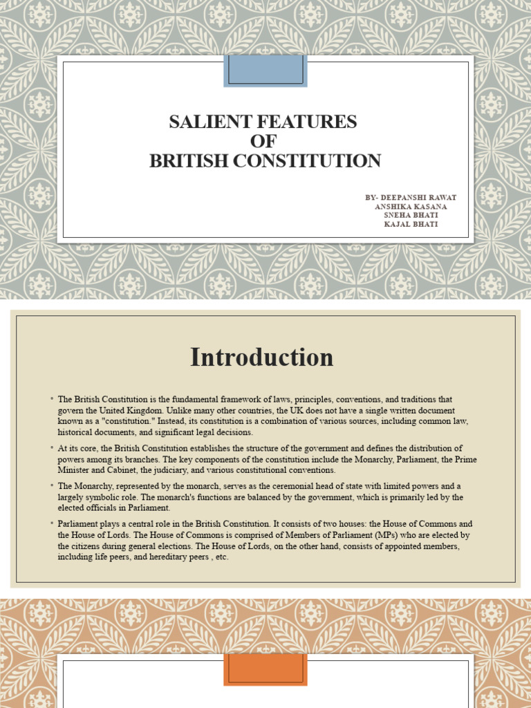 Presentation No 1 | PDF | Constitution Of The United Kingdom | Constitution