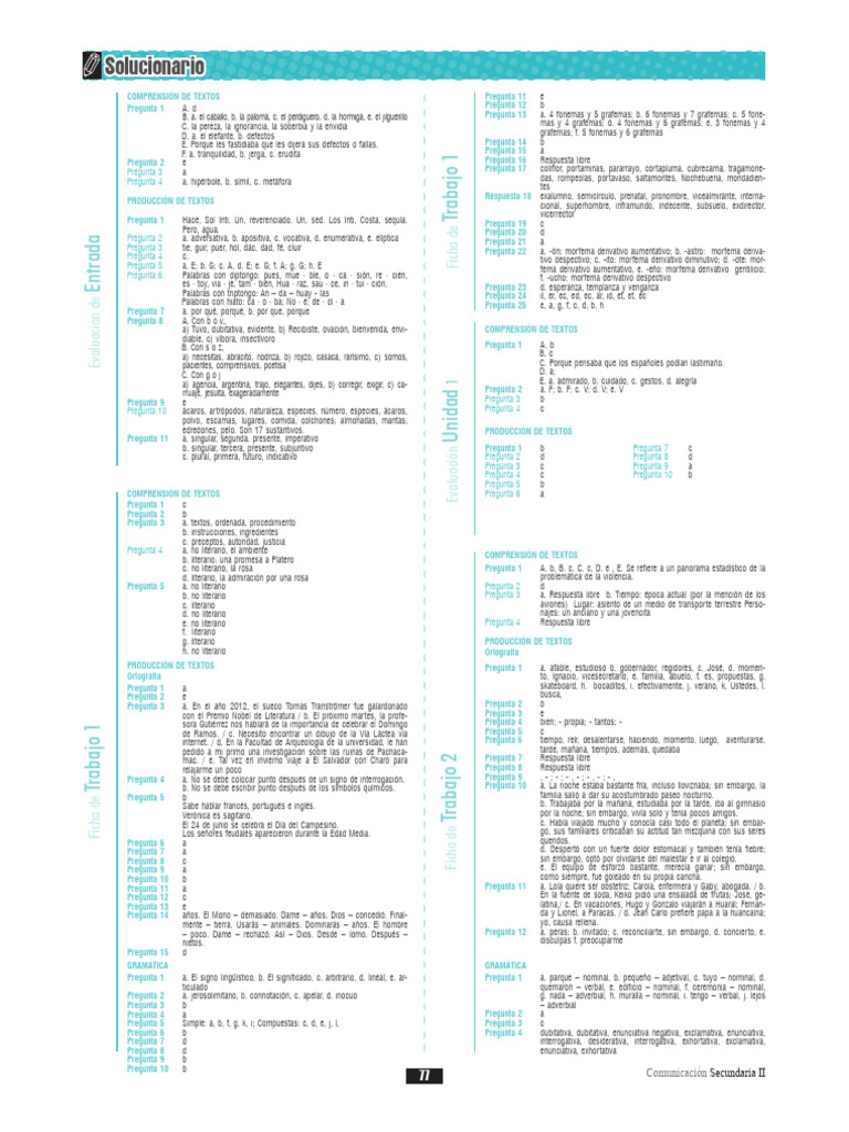 Solucionario COREFO II | PDF | Metro (poesía) | Poética