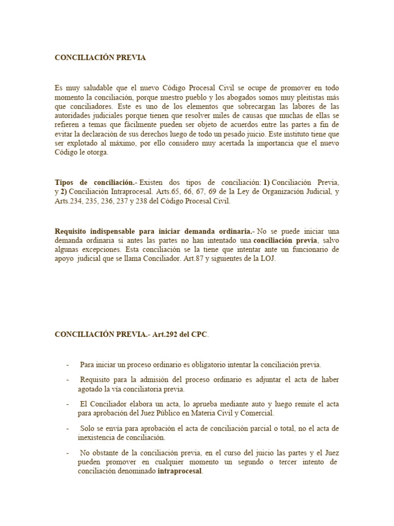 Conciliación Previa | Descargar gratis PDF | Demanda judicial ...