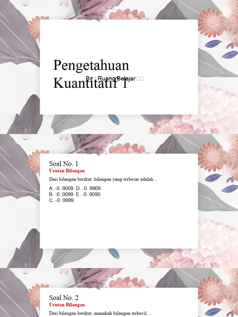 Pengetahuan Kuantitatif 1 | PDF
