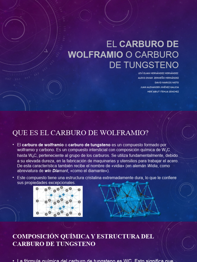 El Carburo de Wolframio o Carburo de Tungsteno | PDF | Tungsteno | Metalurgia