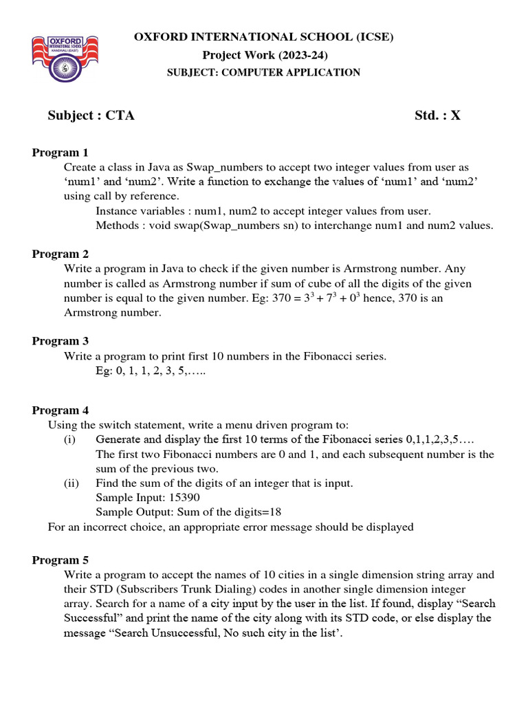 STD X Assignments | Download Free PDF | String (Computer Science) | Numbers