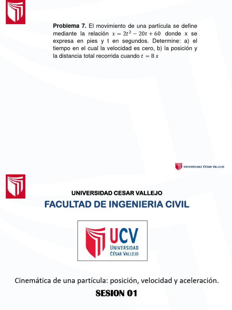 Problema 7. El Movimiento de Una Partícula Se Define | PDF | Aceleración | Velocidad