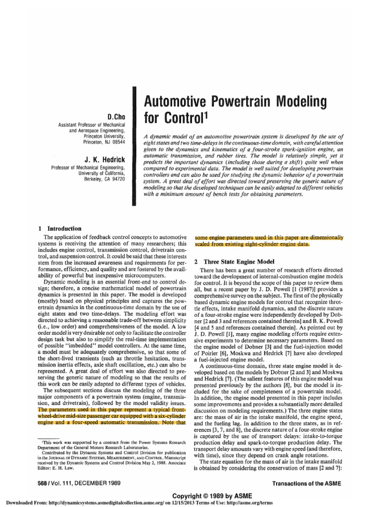 Hedrick, 1989 | PDF | Fuel Injection | Throttle