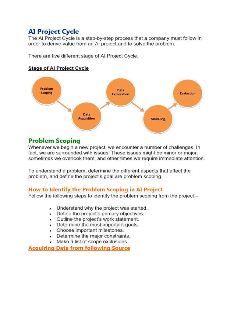 AI Project Cycle | Download Free PDF | Artificial Intelligence ...