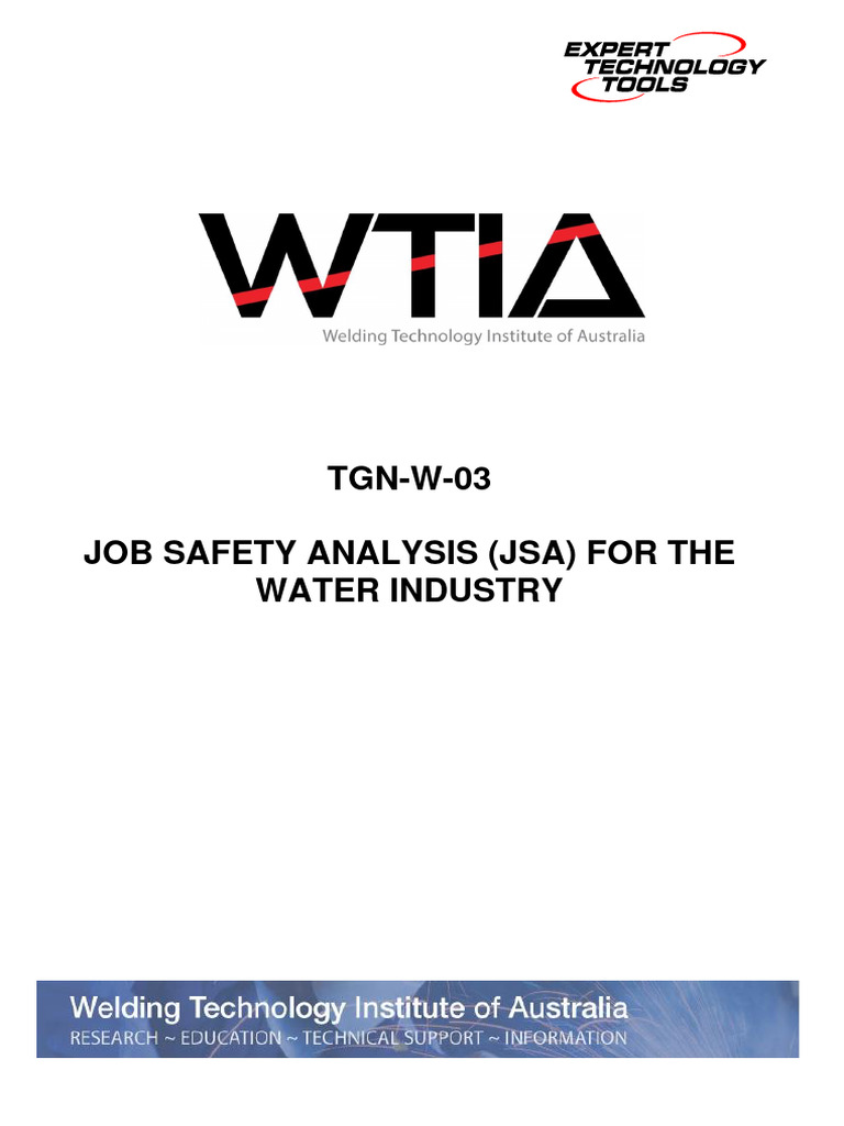 TGN-W-03 Job Safety Analysis (Jsa) For The Water Industry | PDF | Safety