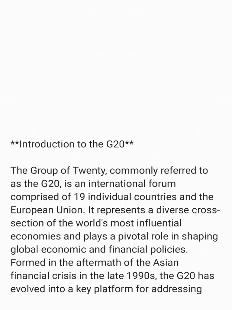 Project On G20 Class 12th Cbse Board Economics | PDF
