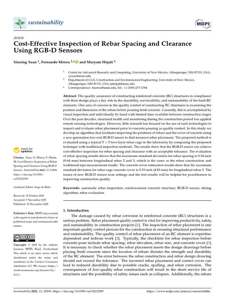 Cost-Effective Inspection of Rebar Spacing and Cle-Boleh | PDF ...