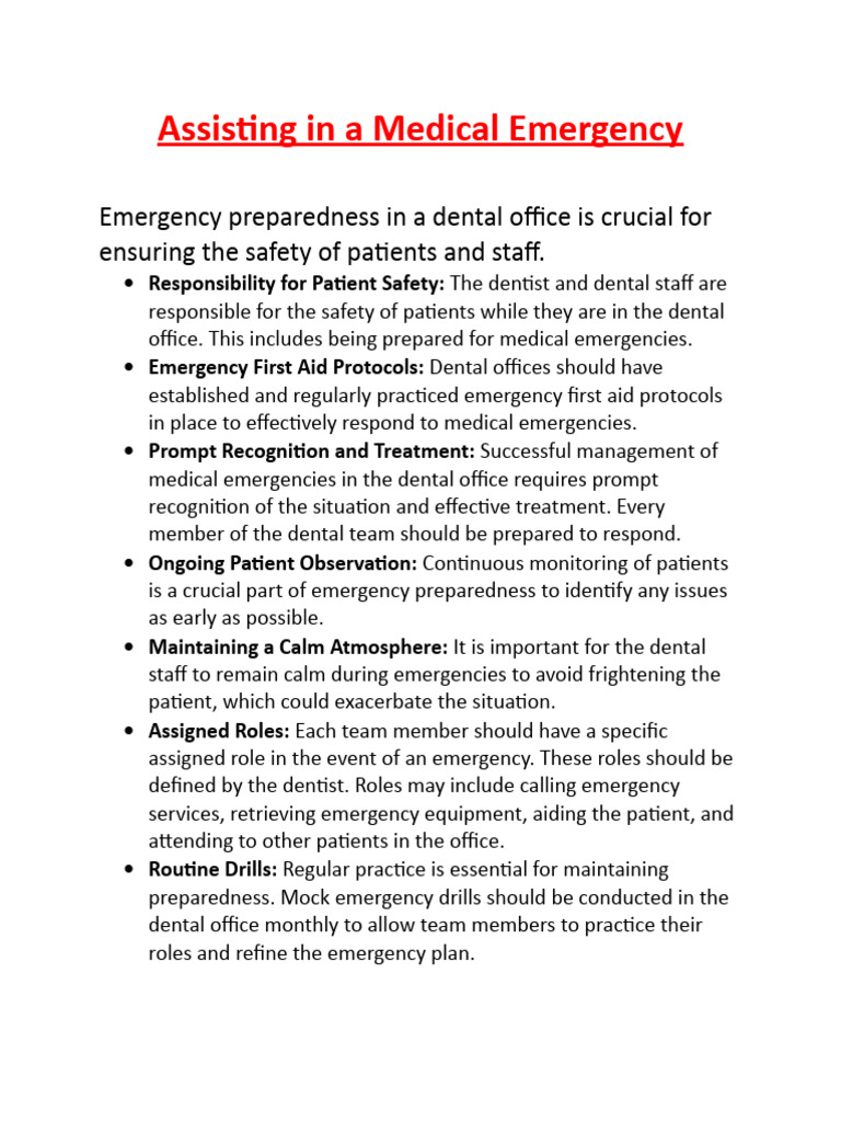 Dental Office Emergency Preparedness | PDF | Cardiopulmonary ...
