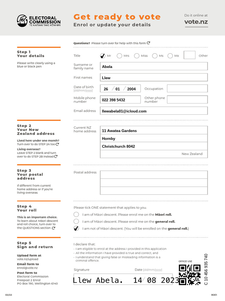 Enrol | PDF | New Zealand | Electoral District