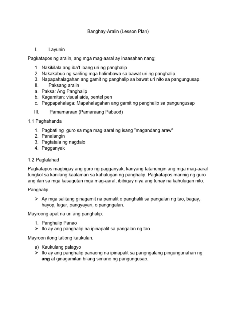 Banghay Aralin | PDF