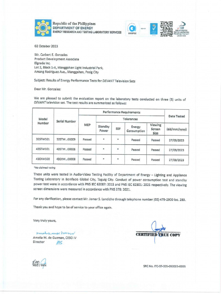 32STW101 Test Report | PDF | Information And Communications Technology ...