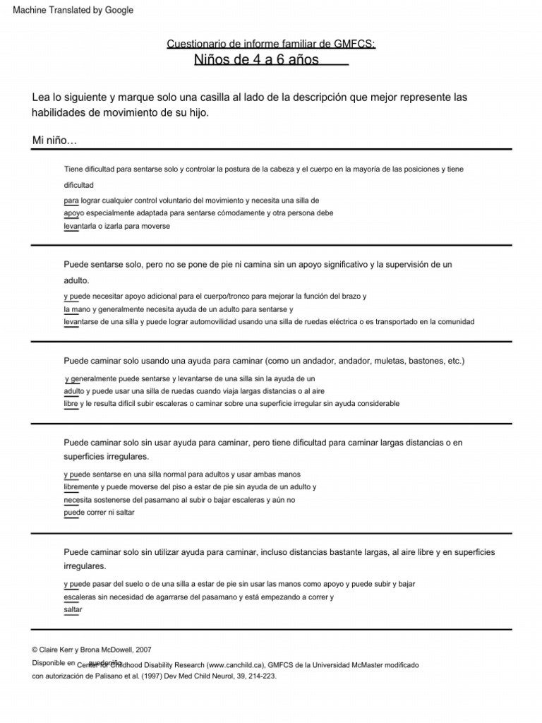 GMFCS Family 4to6 | PDF