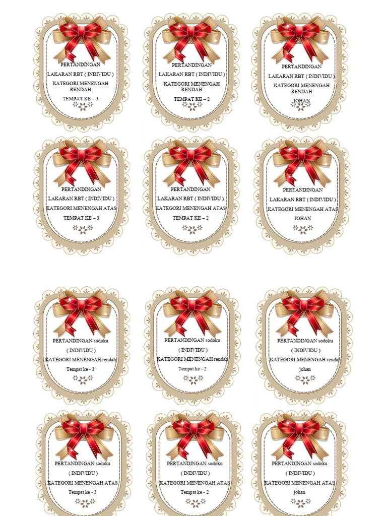 Label Hadiah | PDF | Olahraga & Rekreasi