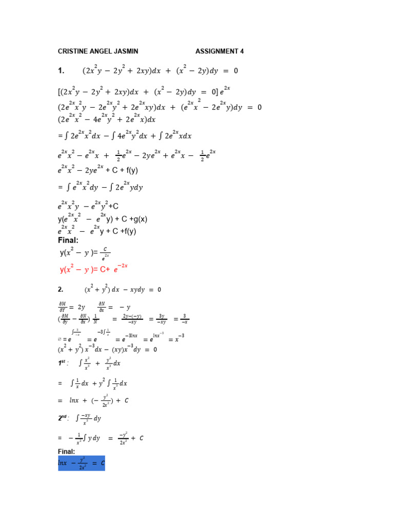 Jasmin, Cristine Angel Assignment 4 D.E | PDF