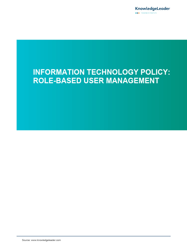 Information Technology Policy Role-Based User Management | PDF ...