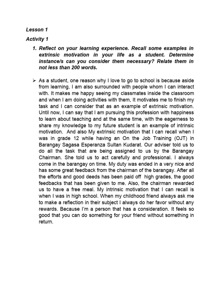 Chapter 4 Lesson 1 | PDF | Motivational | Motivation