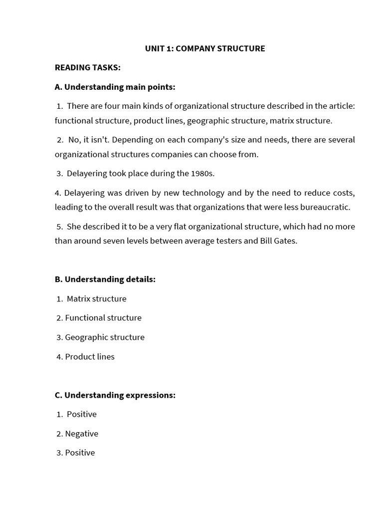 (21.09) Homework Unit 1 Company Structure | PDF | Organizational Structure | Business