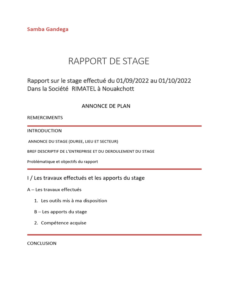 Apports du stage chez Rimatel | PDF | Business | Informatique