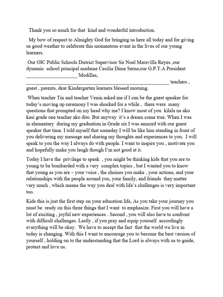 Speech Guest Speaker1 | PDF | Wellness