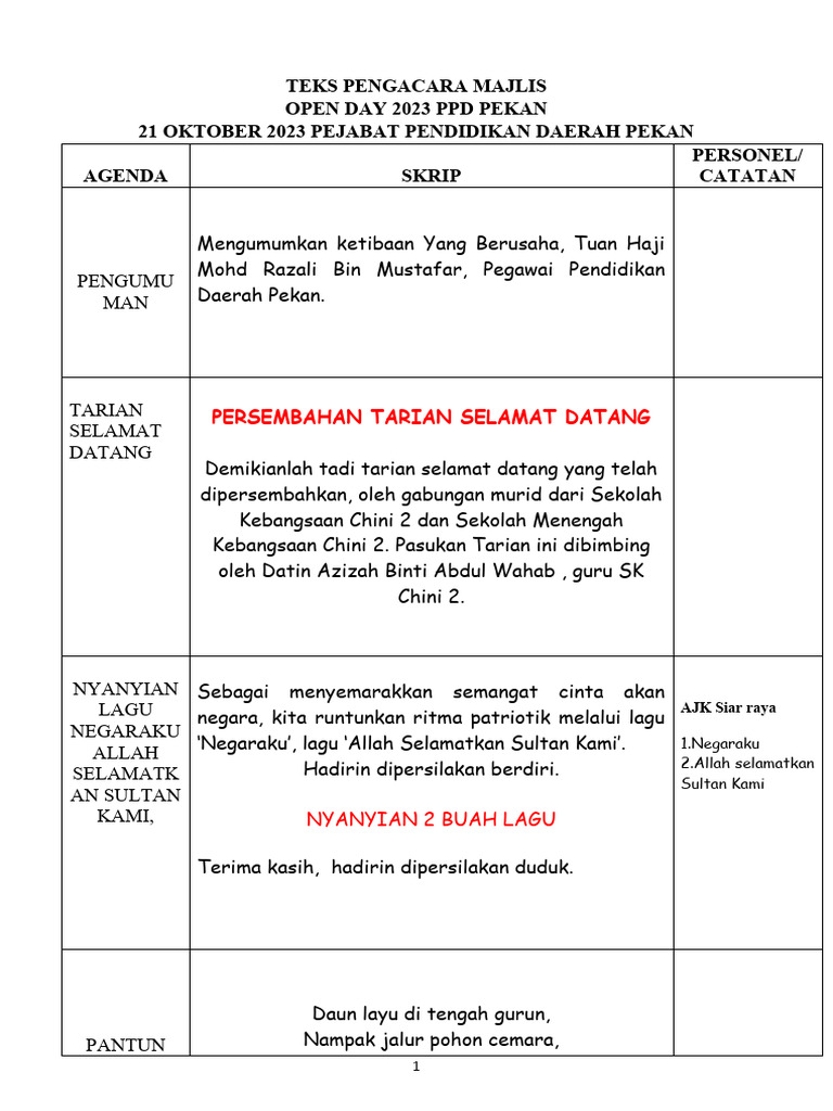 Teks Open Day 23 | PDF