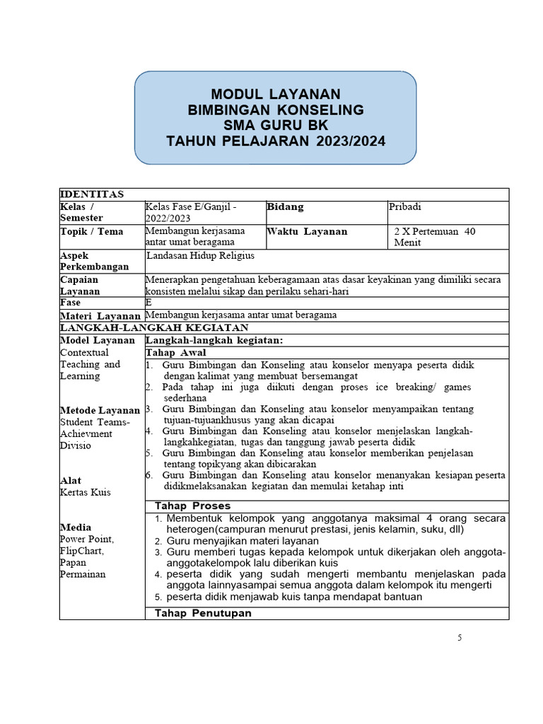 Modul Materi 1 - Sma | PDF