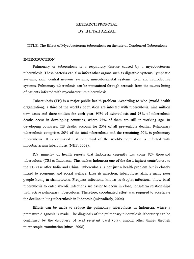 Proposal Basing | PDF | Tuberculosis | Infection
