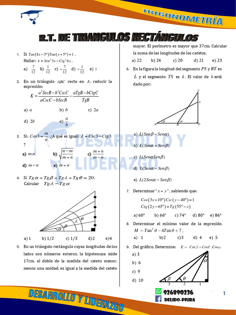 RT de Triangulos Rectangulos | PDF | Triángulo | Formas geométricas