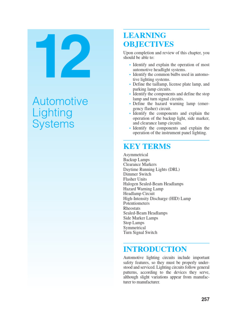 Automotive Lighting System | Download Free PDF | Headlamp | Switch