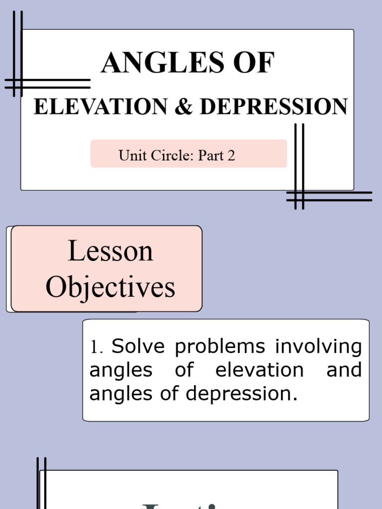Lesson 7 Angle of Elevation Depression | PDF | Angle | Circle