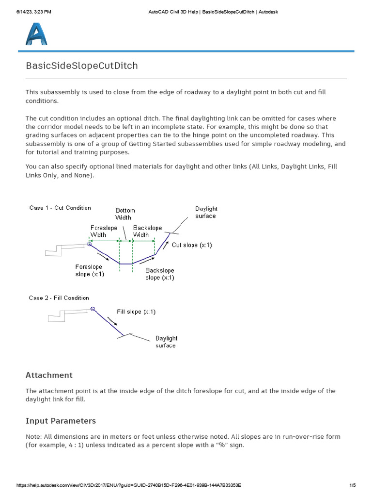 Basic Side Slope Cut Ditch in Civil 3D | PDF | Parameter (Computer ...