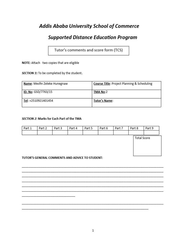 Project Planning and Scheduling TMA2 | PDF