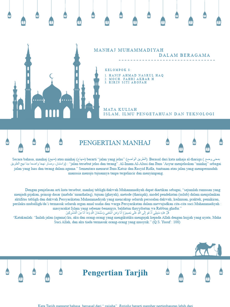 Manhaj Tarjih Muhammadiyah dan Prinsipnya | PDF
