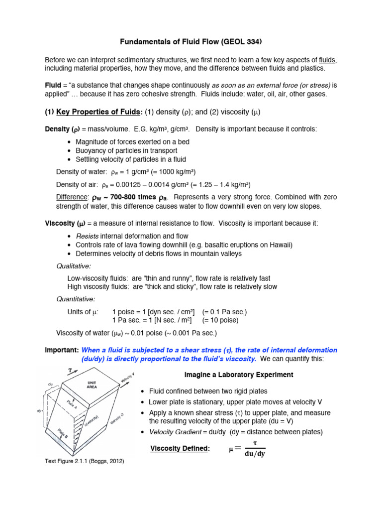 4.fluid Flow | PDF | Shear Stress | Viscosity