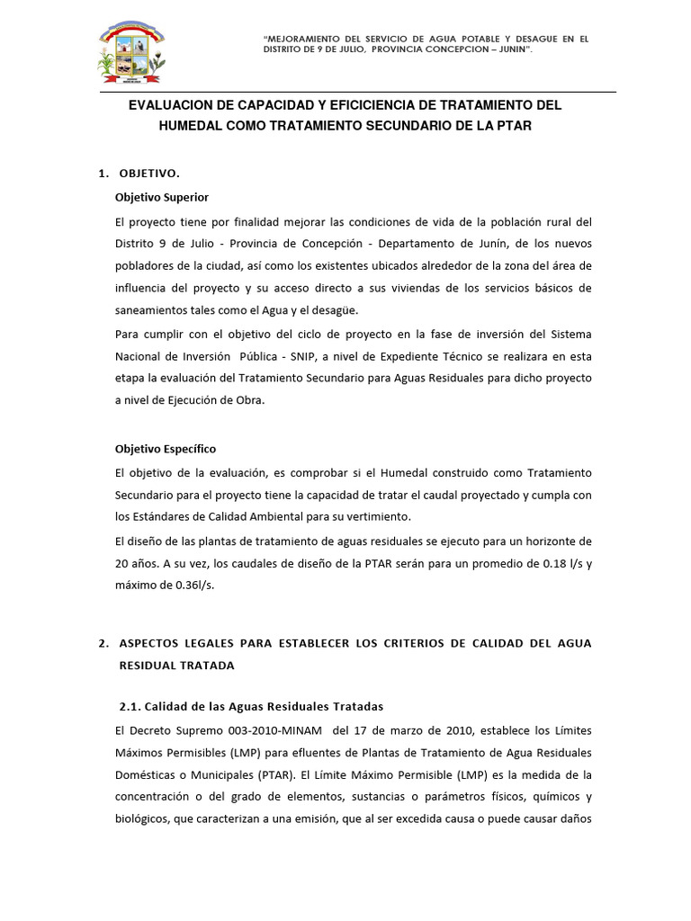 Memoria de Calculo Ptar | PDF | Agua | Ingeniería Ambiental Memoria de Calculo Ptar | PDF | Agua | Ingeniería Ambiental