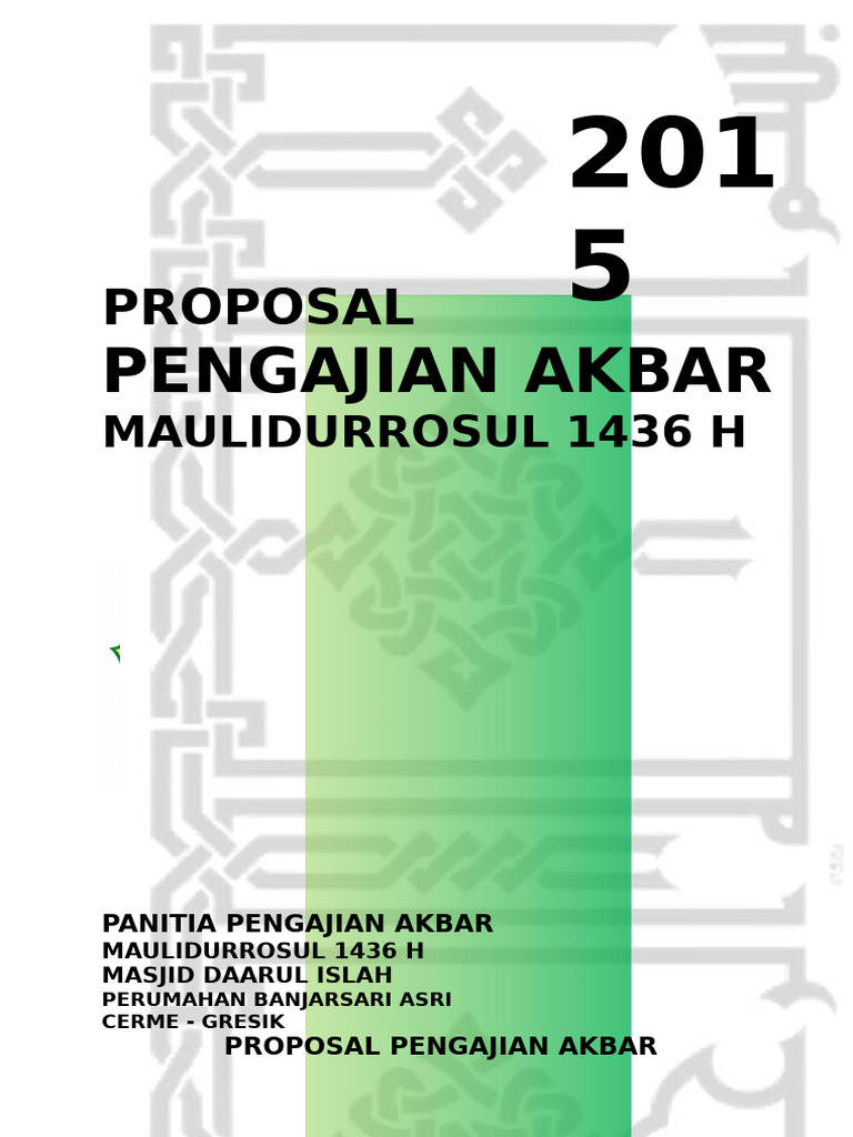 Contoh Proposal Pengajian Akbar 5 | PDF