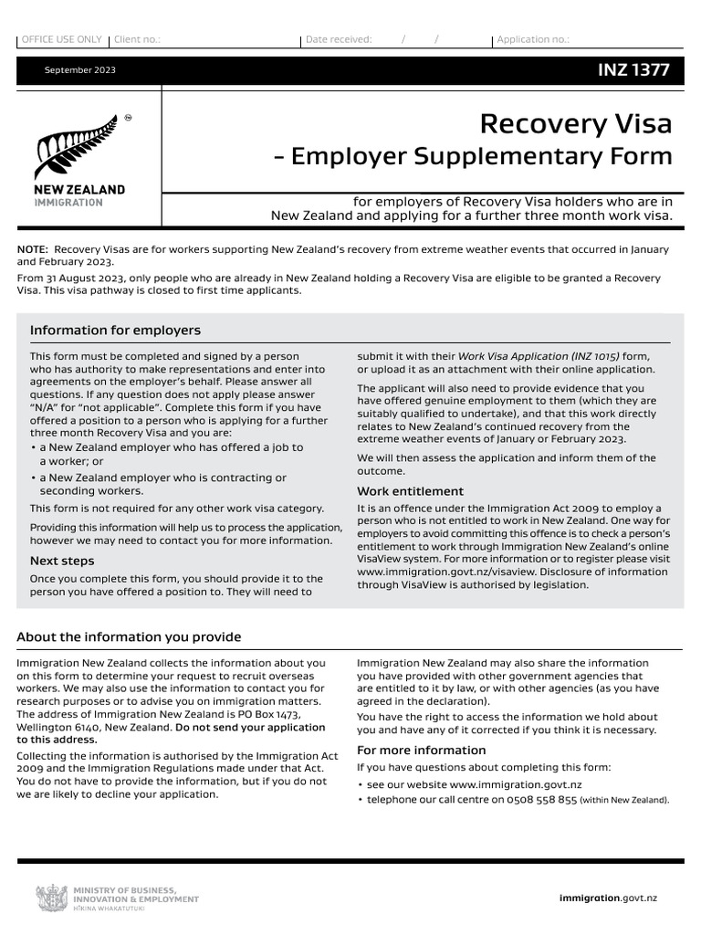 Inz 1377 | PDF | Travel Visa | Immigration