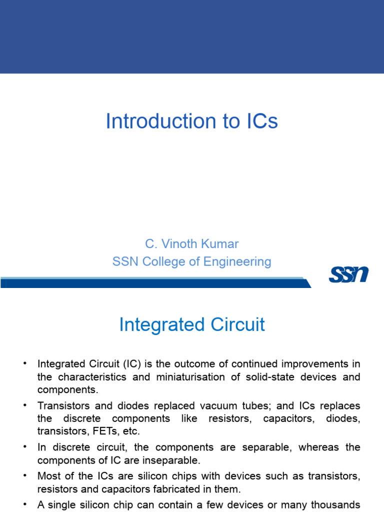 Introduction To ICs | PDF | Integrated Circuit | Electrical Network