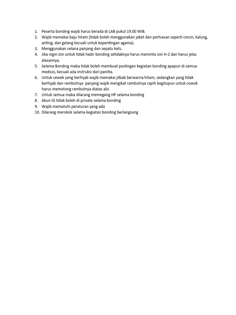 RnR Peserta Bonding 2022 | PDF