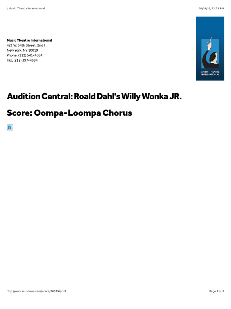 Oompa-Loompa Chorus Sheet Music | PDF